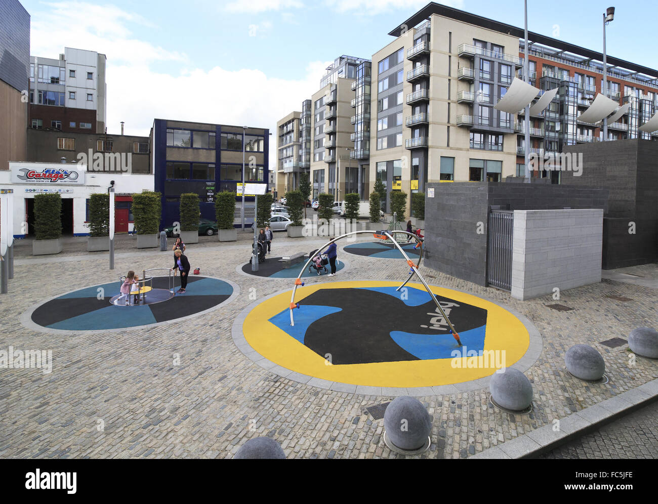 Modern playground in the center of Dublin Stock Photo - Alamy