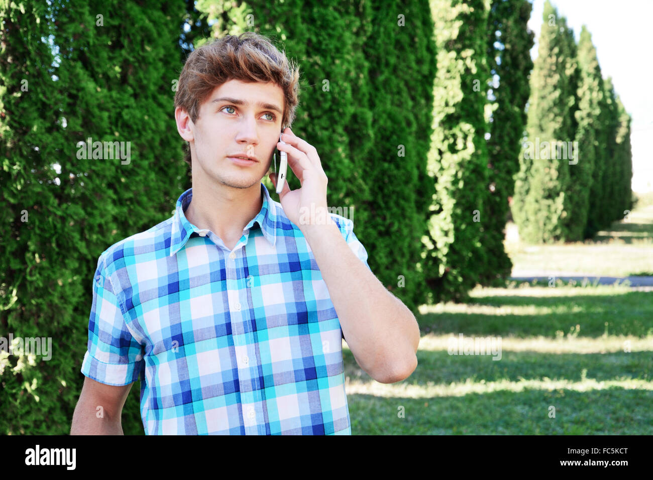 Telephone young man hi-res stock photography and images - Alamy