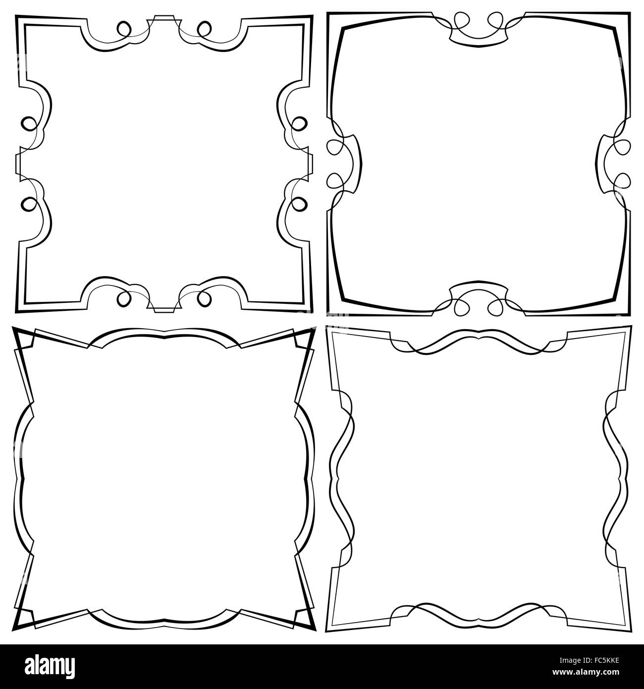 Vector set four line Black and White Stock Photos & Images - Alamy