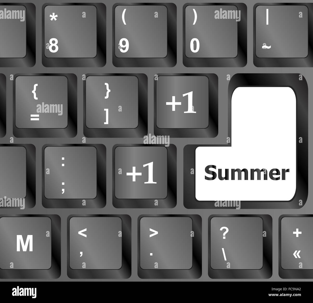 Button summer on computer keyboard Stock Photo - Alamy