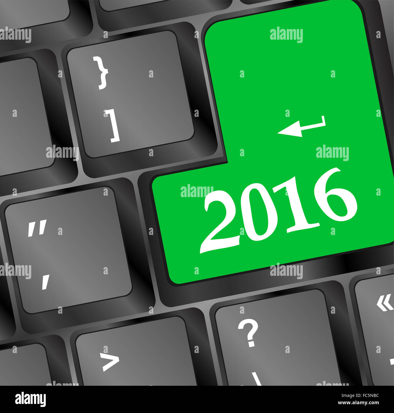 Keyboard keys with new year sign 2016 Stock Photo - Alamy