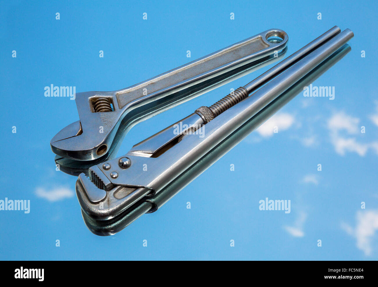 tools, wrench, adjustable wrench Stock Photo - Alamy
