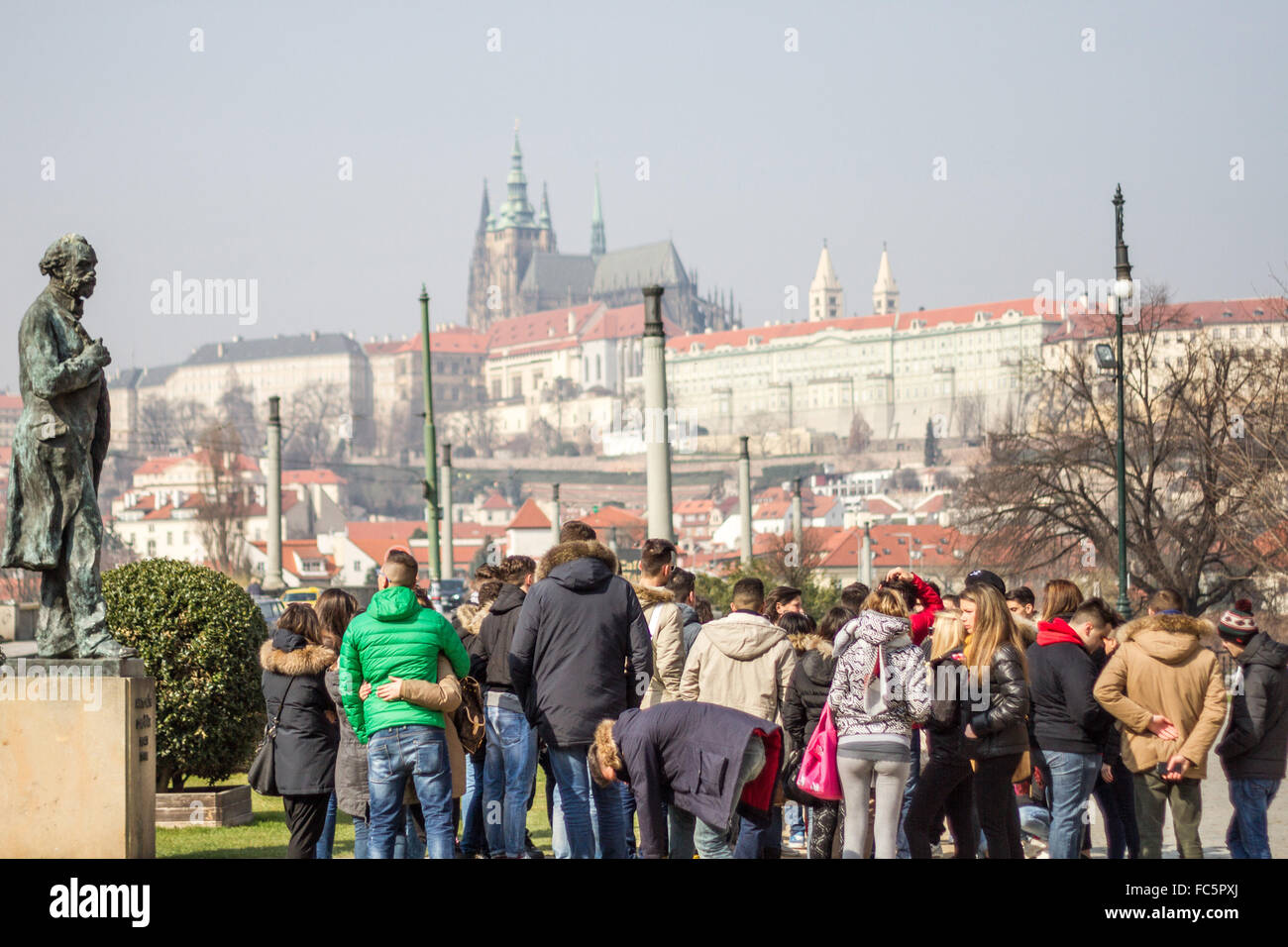 Class trip to Prague Stock Photo - Alamy