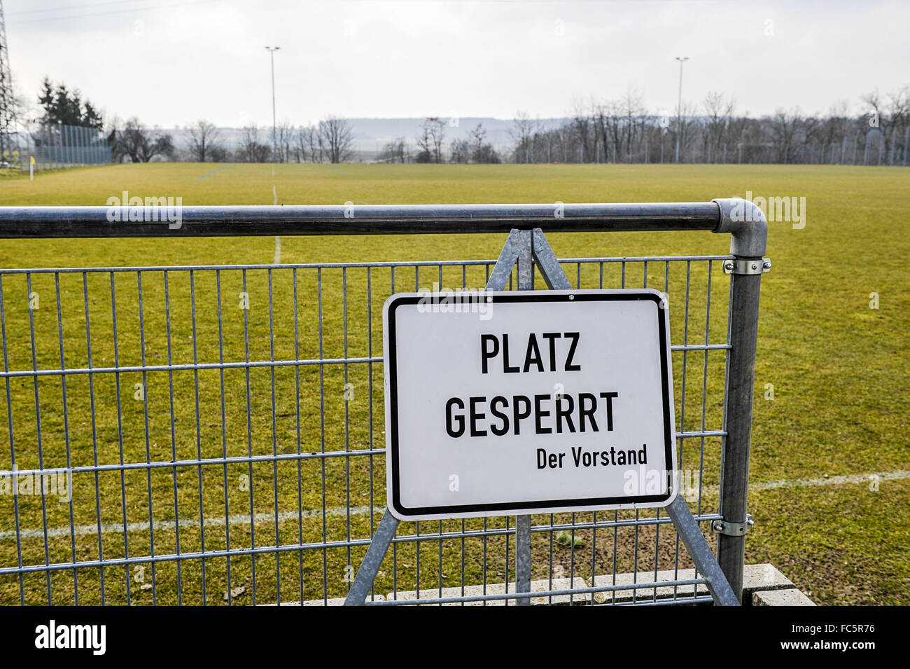 Football field is locked Stock Photo - Alamy