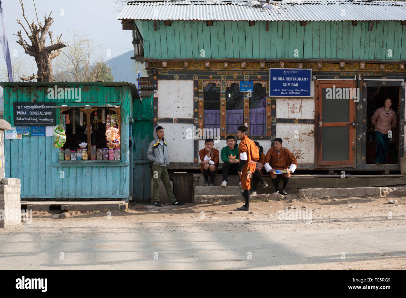Schoolchildren in traditional costume, Jarkar, Bumthang, Central Bhutan ...