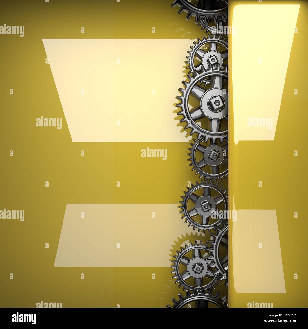 yellow polighed metal background with gears Stock Photo - Alamy