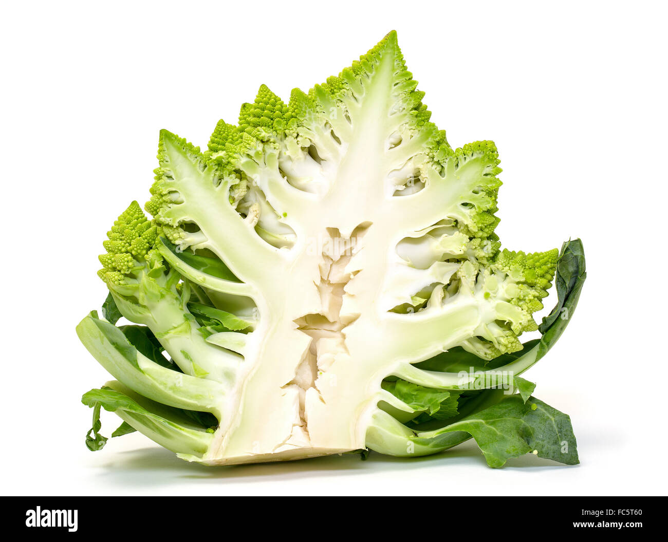 Half Green Fresh Romanesque Cauliflower Stock Photo - Alamy