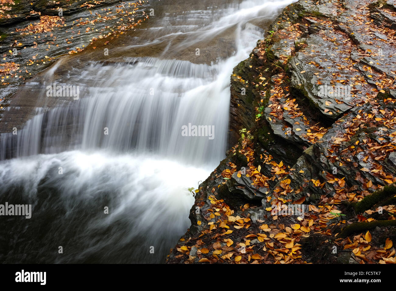 Autumn scene of waterfalls Stock Photo - Alamy