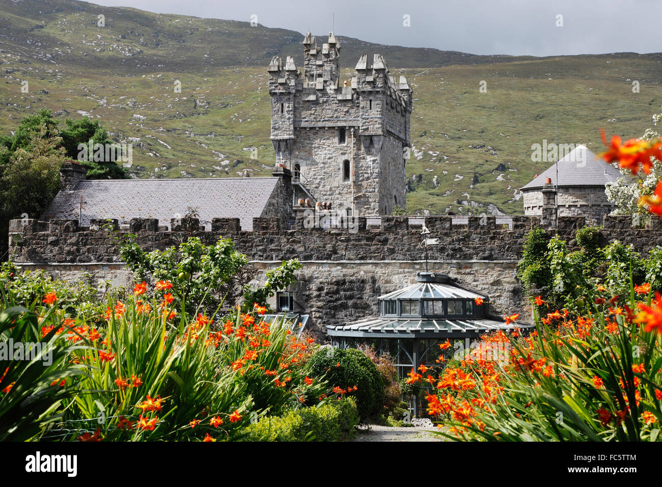 Glenveagh Castle at the Lough Beagh in the Glenveagh National Park ...