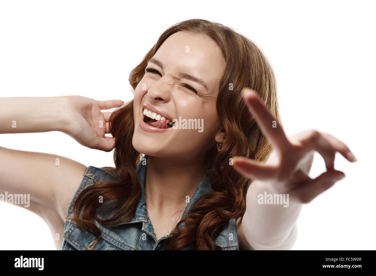 Girl victory pose hi-res stock photography and images - Alamy