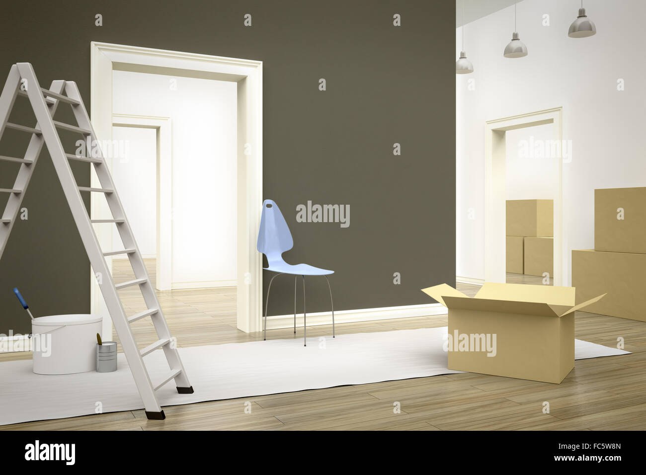 room with a ladder Stock Photo - Alamy