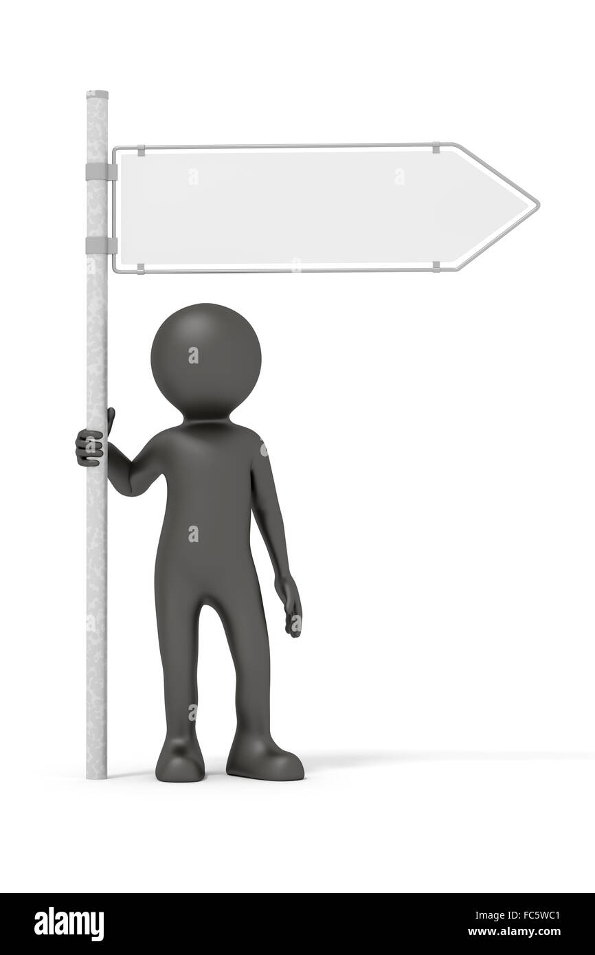 man and road sign Stock Photo - Alamy