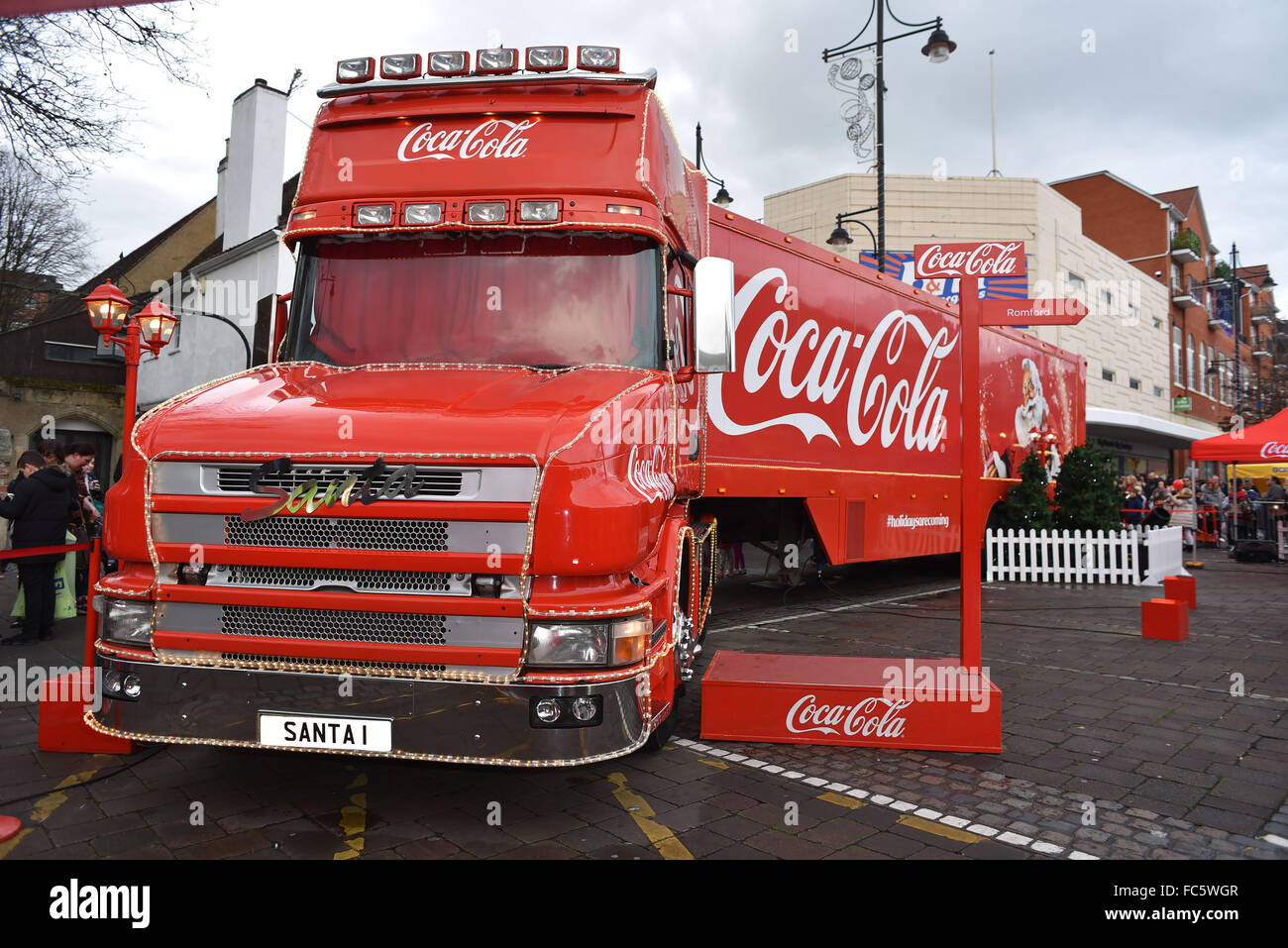 Coca cola christmas lorry visits romford where hi-res stock photography ...