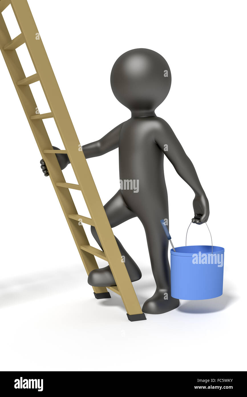 man and ladder Stock Photo - Alamy