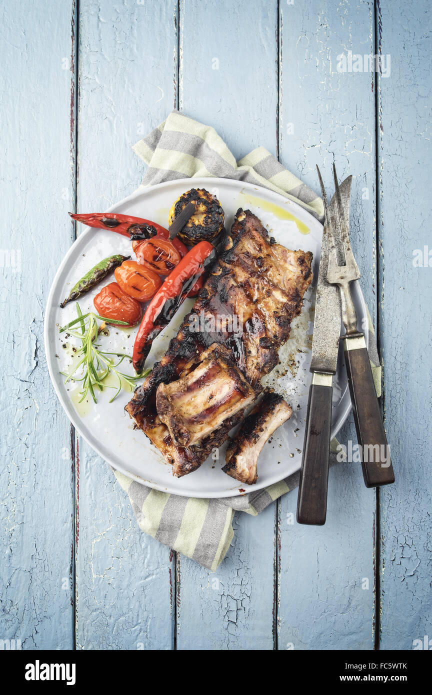 grilled baby back ribs Stock Photo - Alamy