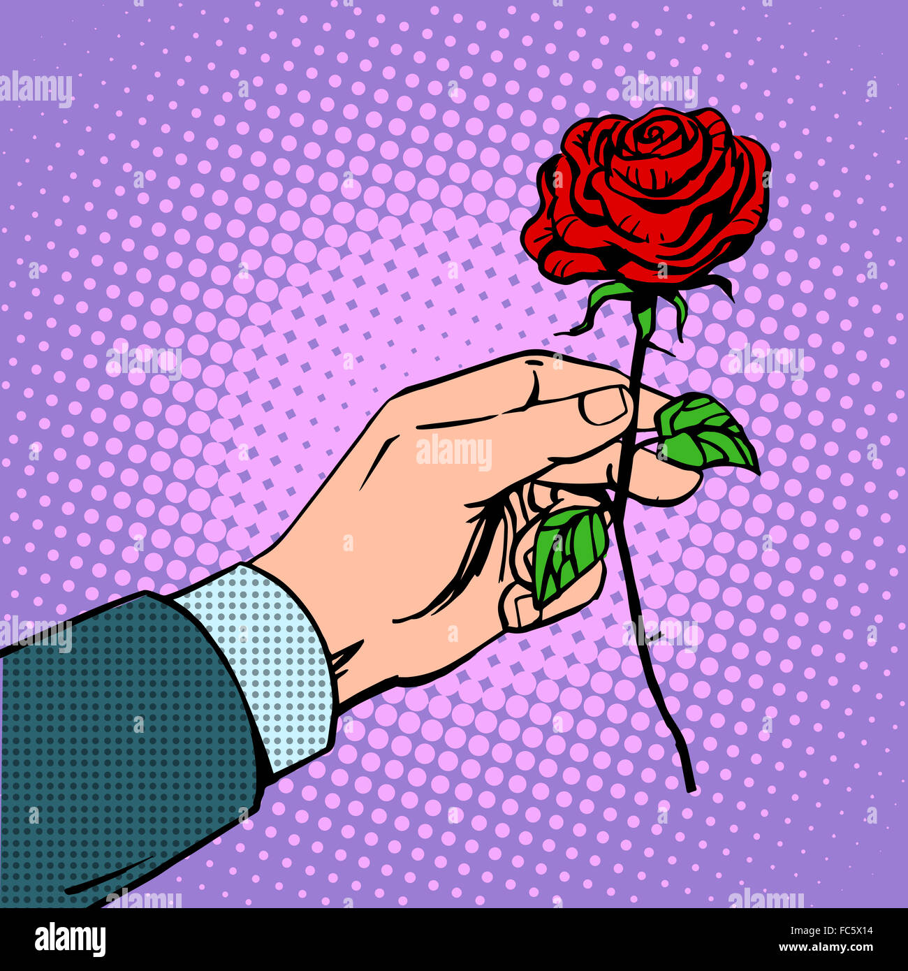 man gives flower rose Stock Photo - Alamy