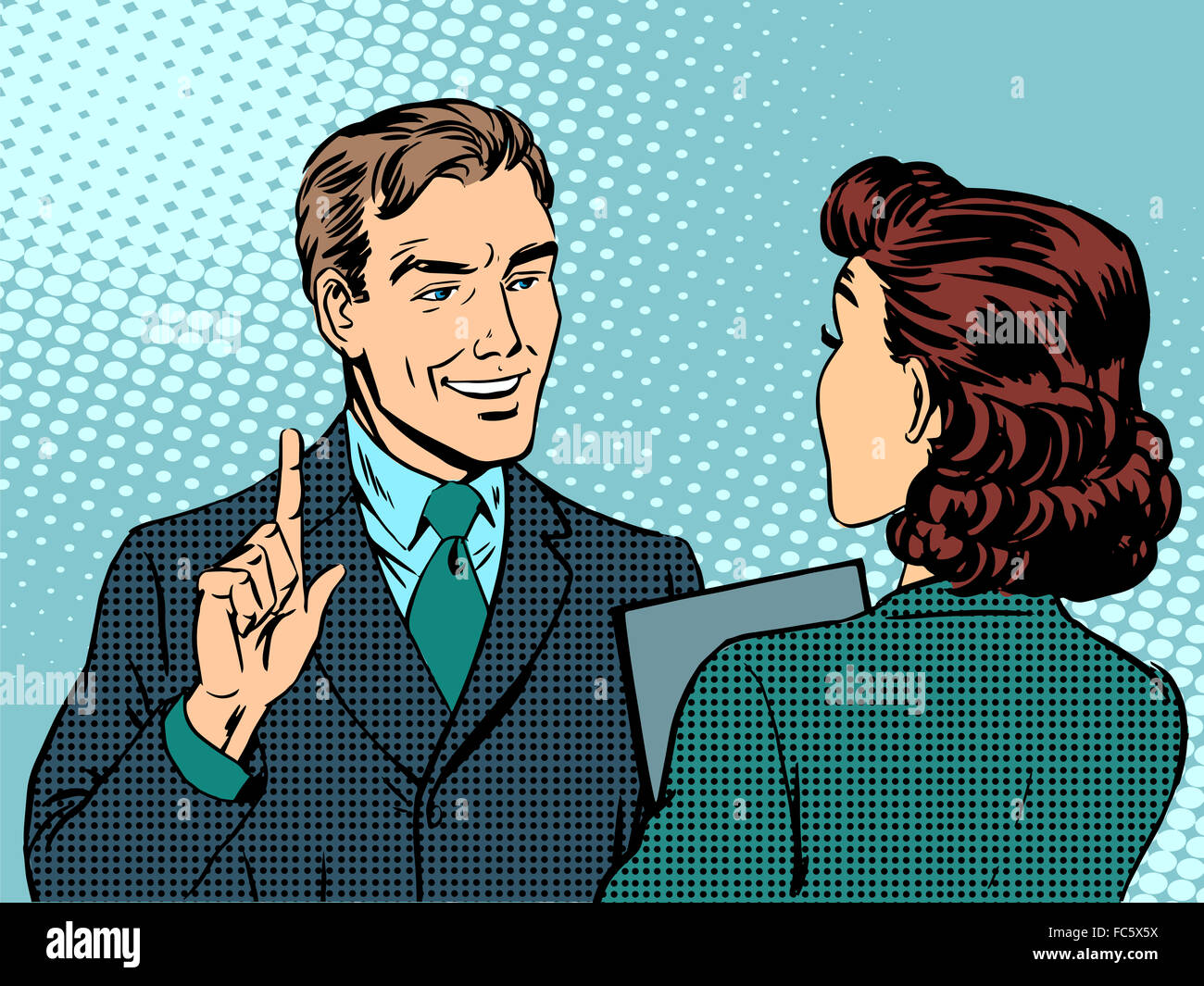 Business meeting between boss and subordinate Stock Photo - Alamy