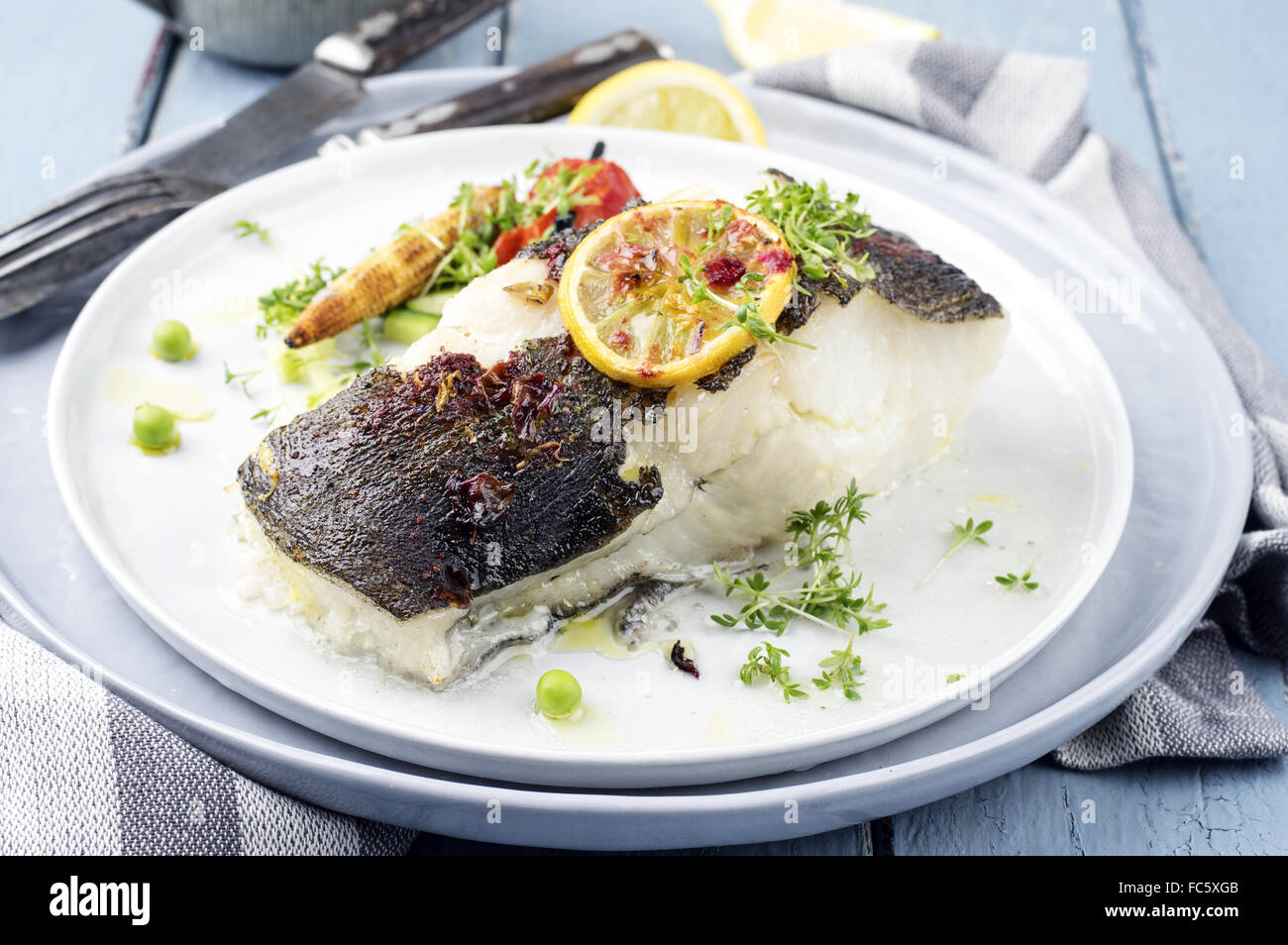 Grilled halibut hi-res stock photography and images - Alamy