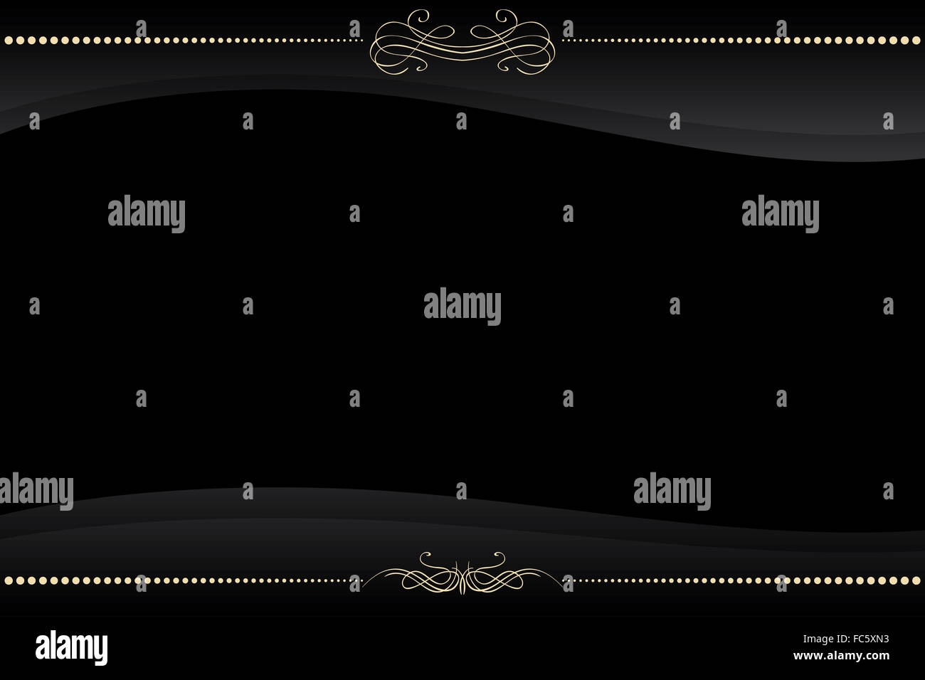 vector black frame with golden pattern Stock Photo - Alamy