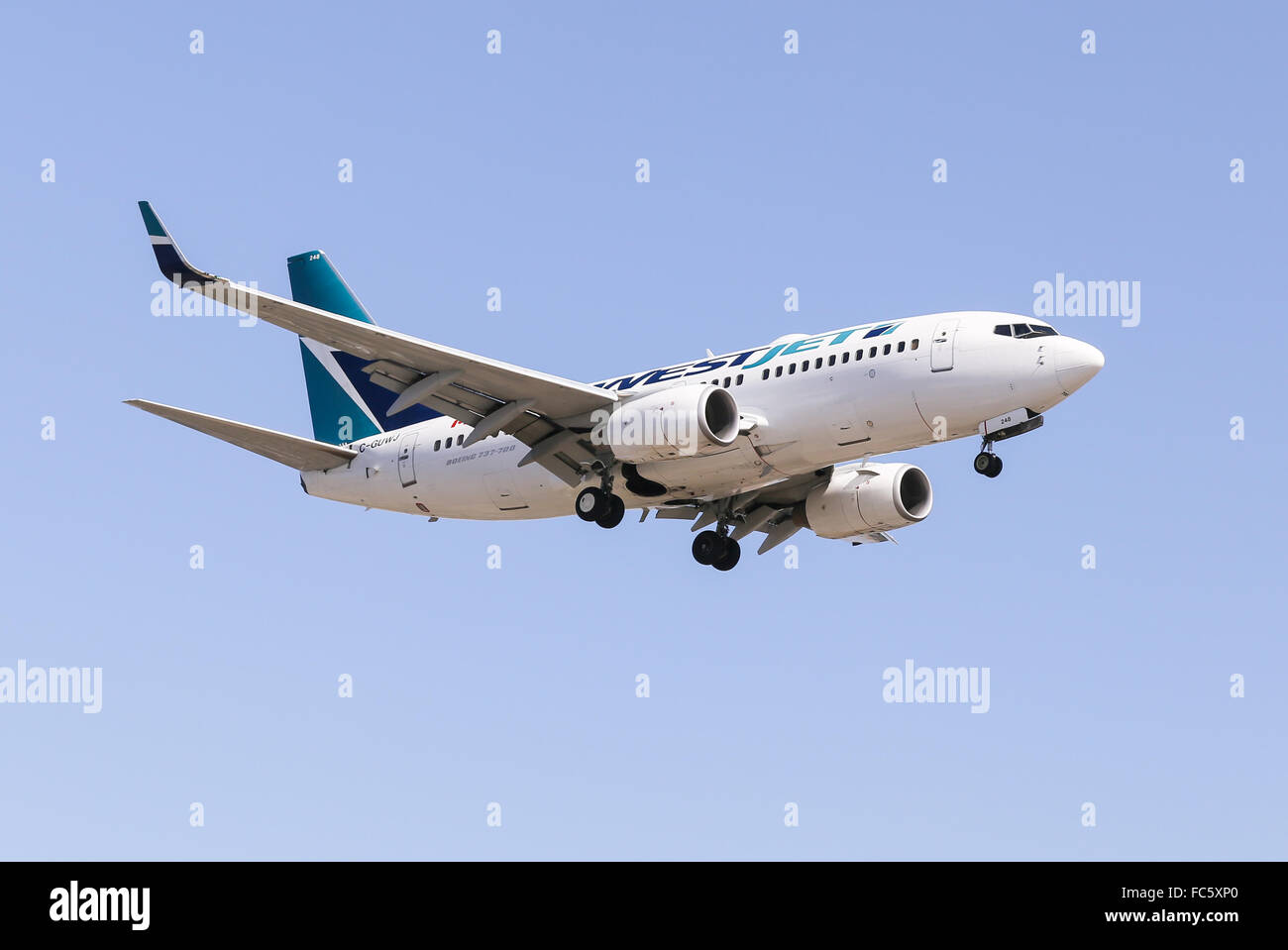 Westjet airlines plane hi-res stock photography and images - Alamy