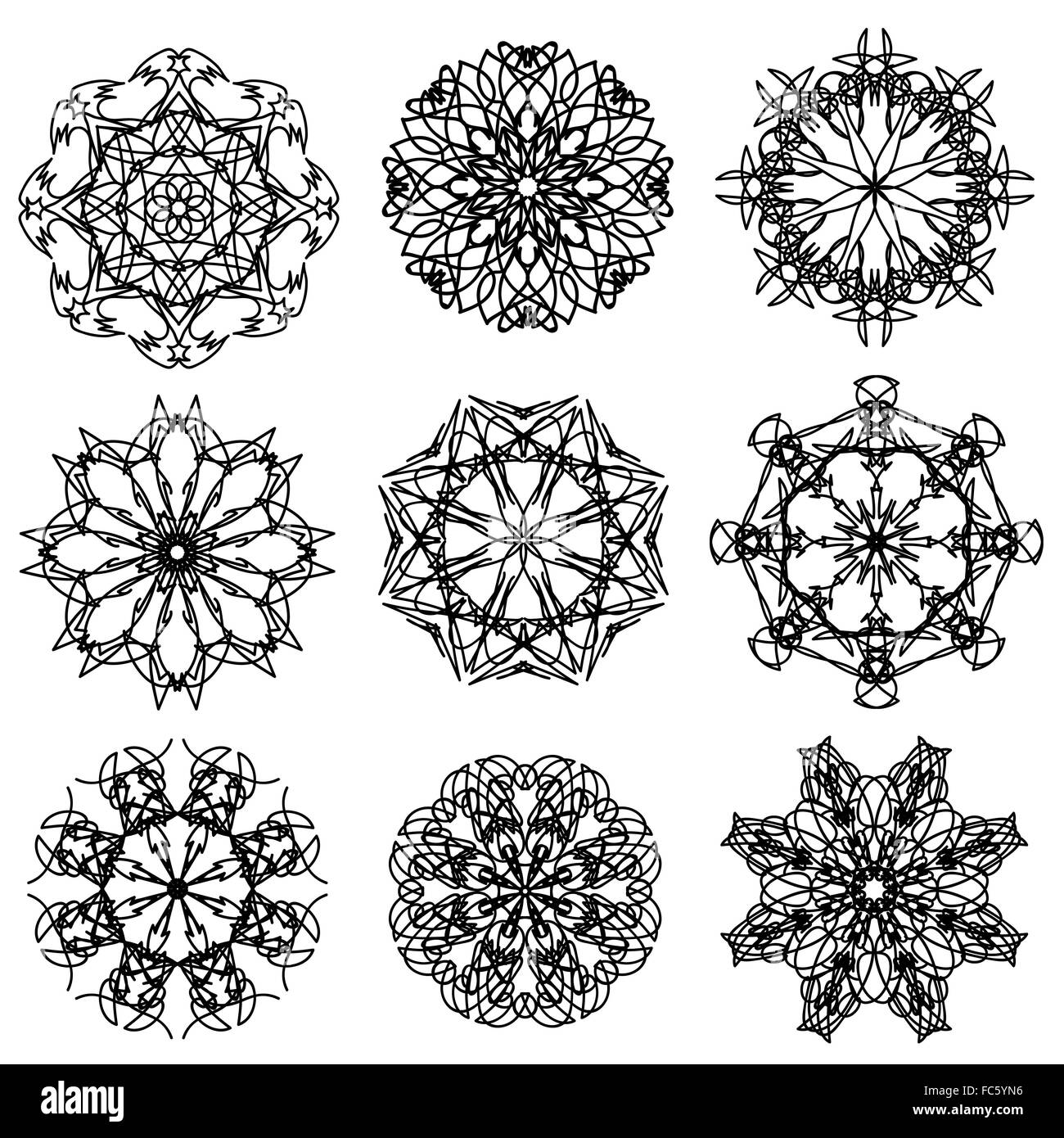 Embroidery round pattern hi-res stock photography and images - Alamy