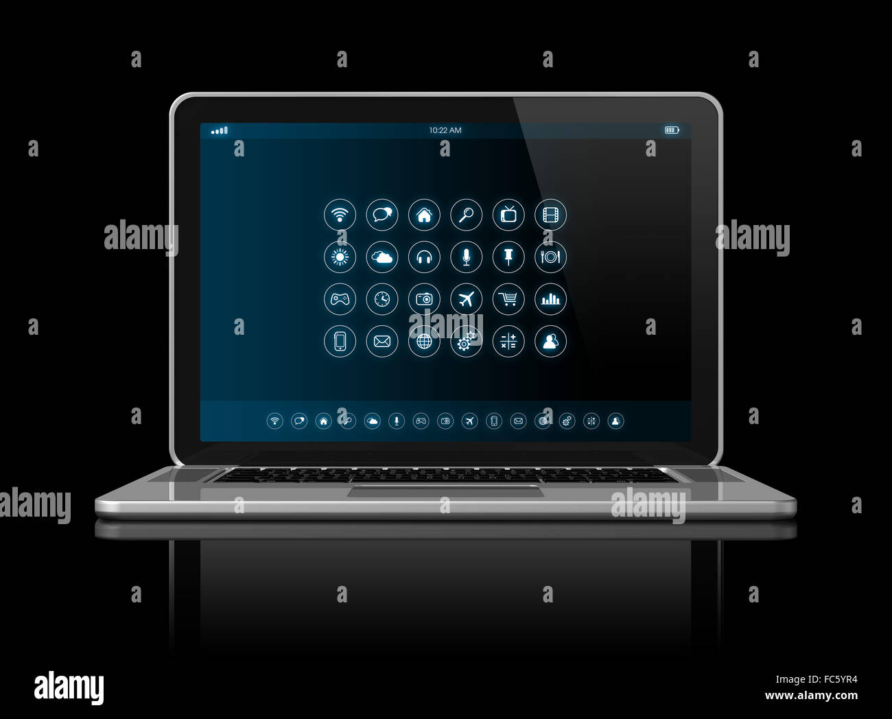 Laptop Computer - apps icons interface Stock Photo - Alamy