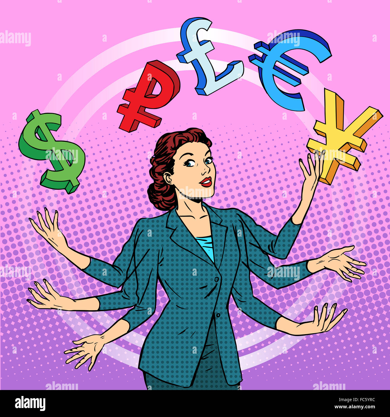 businesswoman juggling money business concept Stock Photo - Alamy