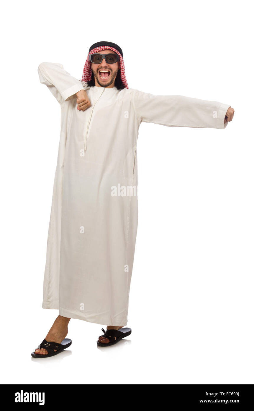 Happy arab man isolated on white Stock Photo - Alamy