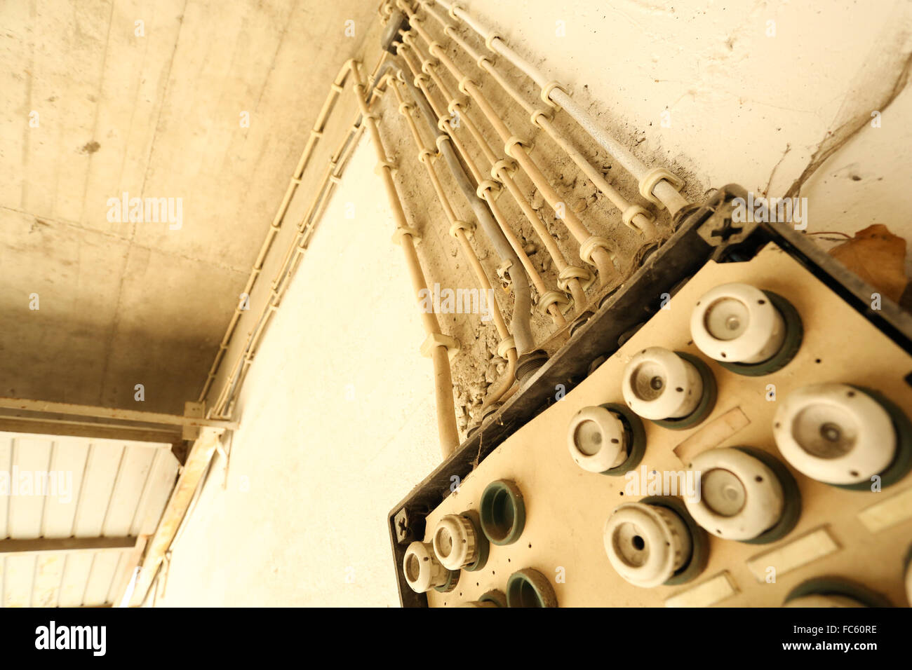 Old electricity installation Stock Photo - Alamy