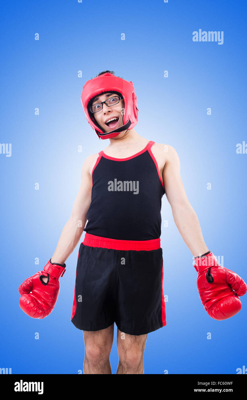 Funny boxer isolated on the white background Stock Photo - Alamy