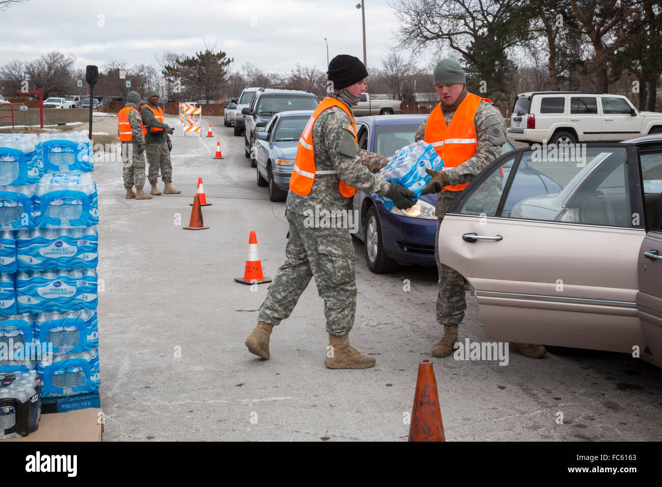 Flint, Michigan - Members of the Michigan National Guard distributed ...