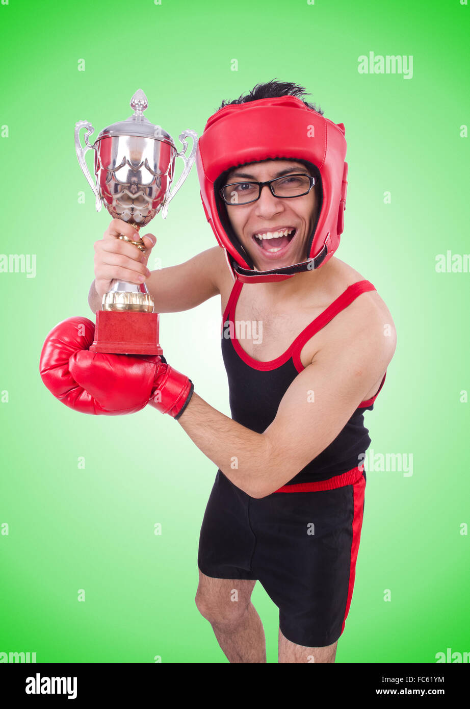 Funny boxer isolated on the white background Stock Photo - Alamy