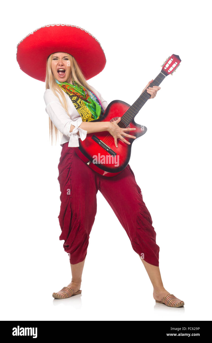 Person wearing sombrero hat Cut Out Stock Images & Pictures - Alamy