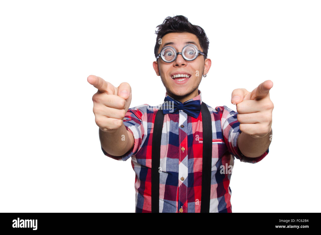 Smiling nerd in glasses plaid hi-res stock photography and images - Alamy