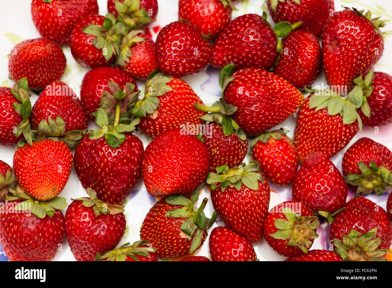 Strawberries arranged on the display Stock Photo - Alamy