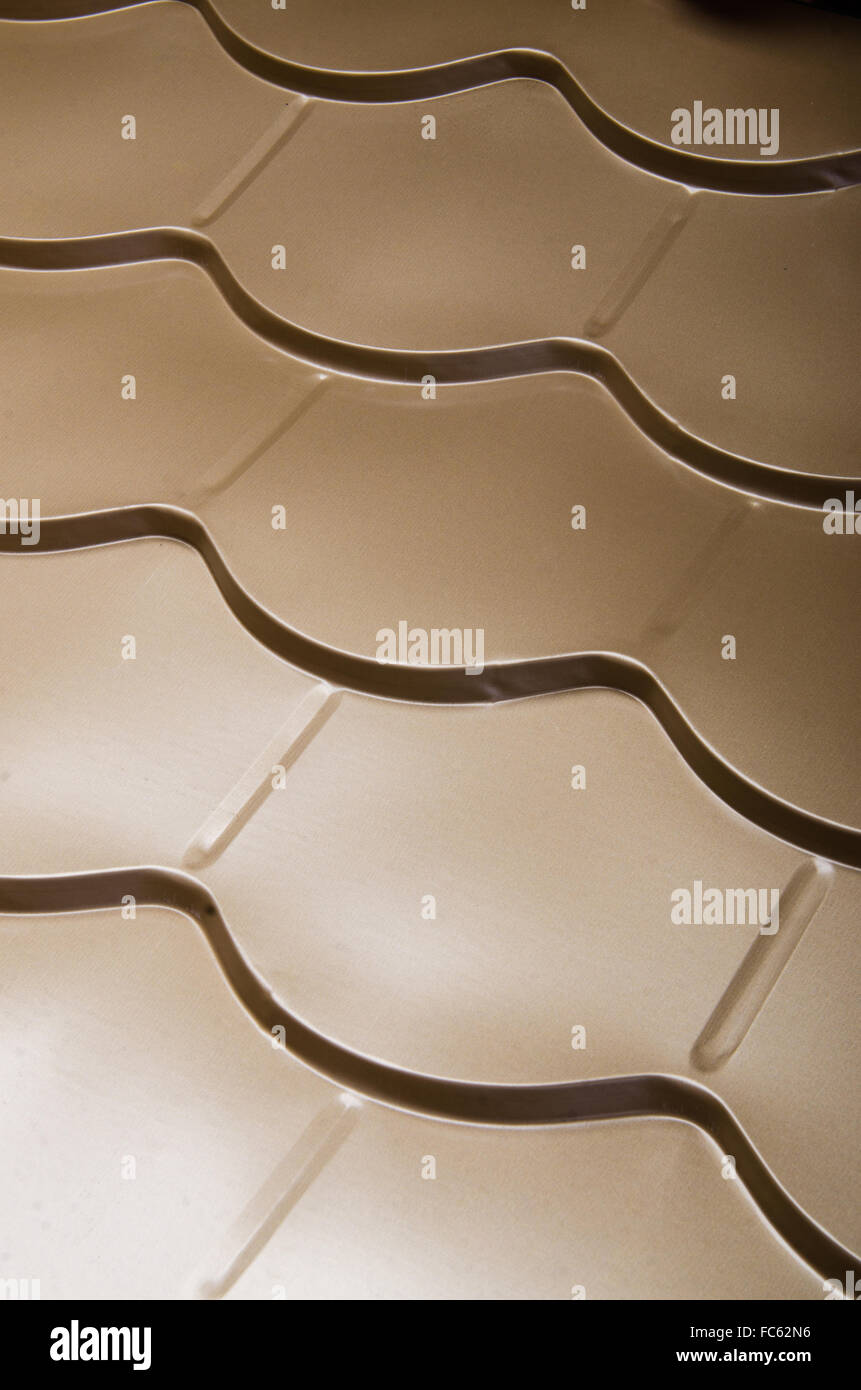Close up of metal roof tile Stock Photo - Alamy