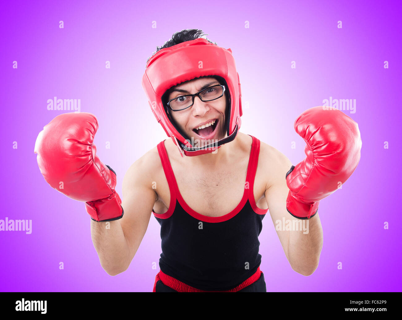 Funny boxer isolated on the white background Stock Photo - Alamy