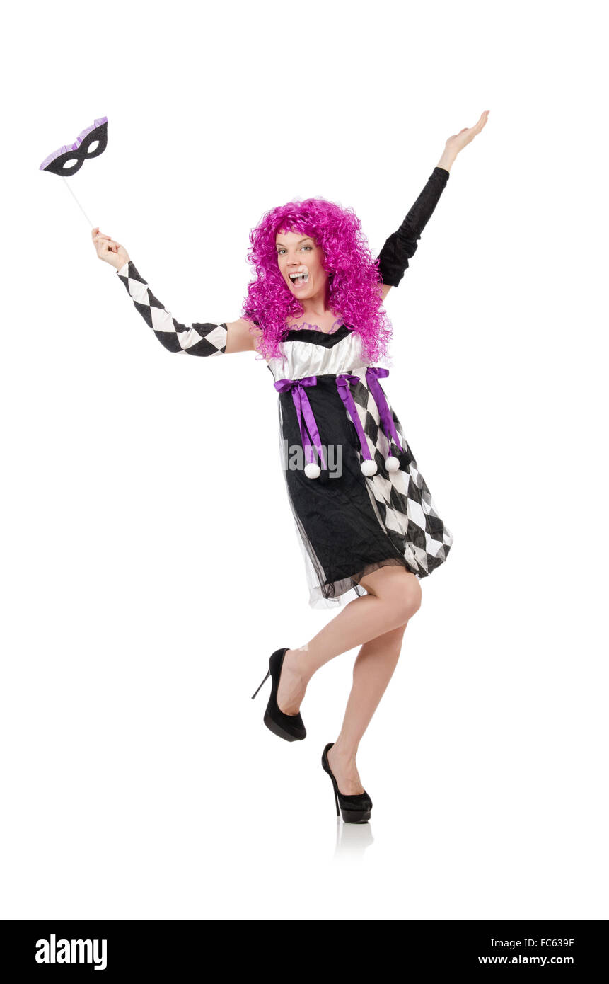 Black white jester mask Cut Out Stock Images & Pictures - Alamy