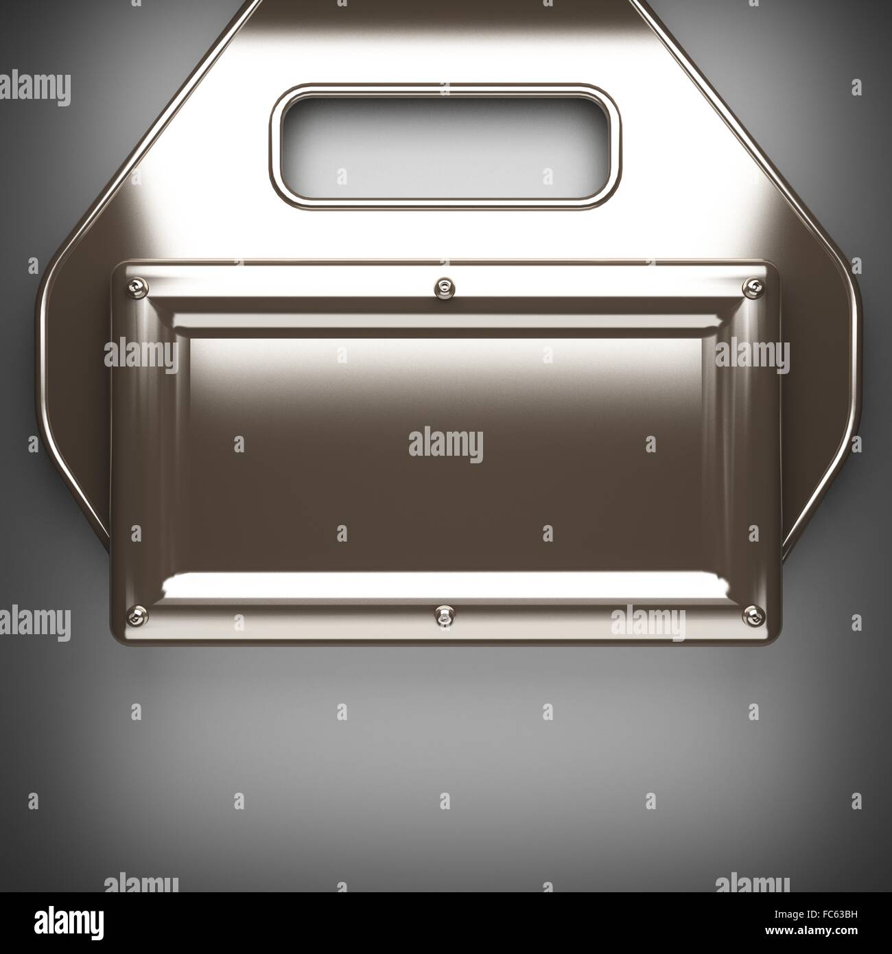 polished metal element on gray background Stock Photo - Alamy