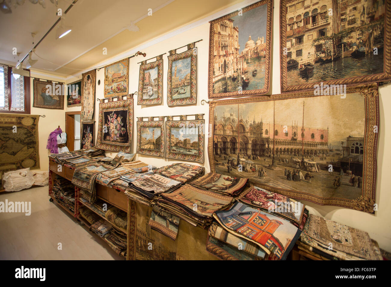 Lace and fabrics shop, Burano, Venice, Veneto, Italy Stock Photo - Alamy