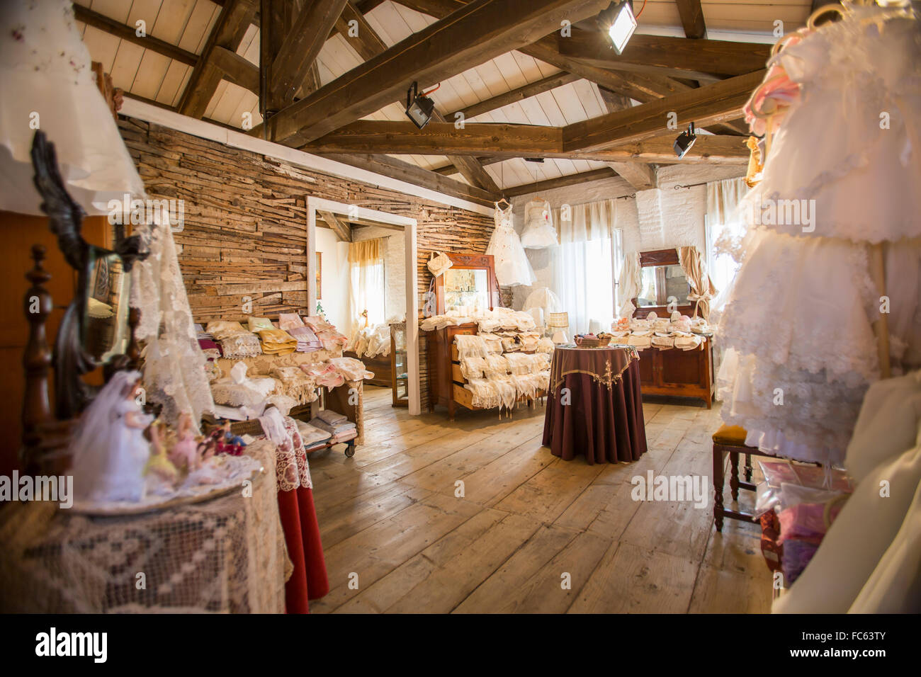 Lace and fabrics shop, Burano, Venice, Veneto, Italy Stock Photo - Alamy
