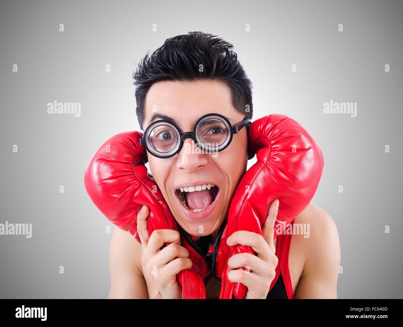 Funny boxer isolated on the white background Stock Photo - Alamy