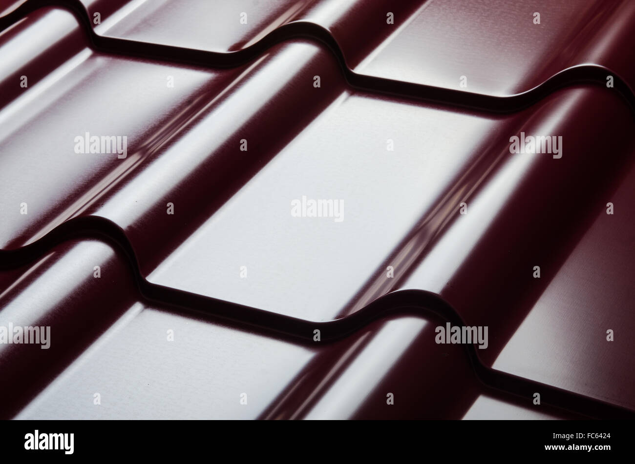 Close up of metal roof tile Stock Photo - Alamy