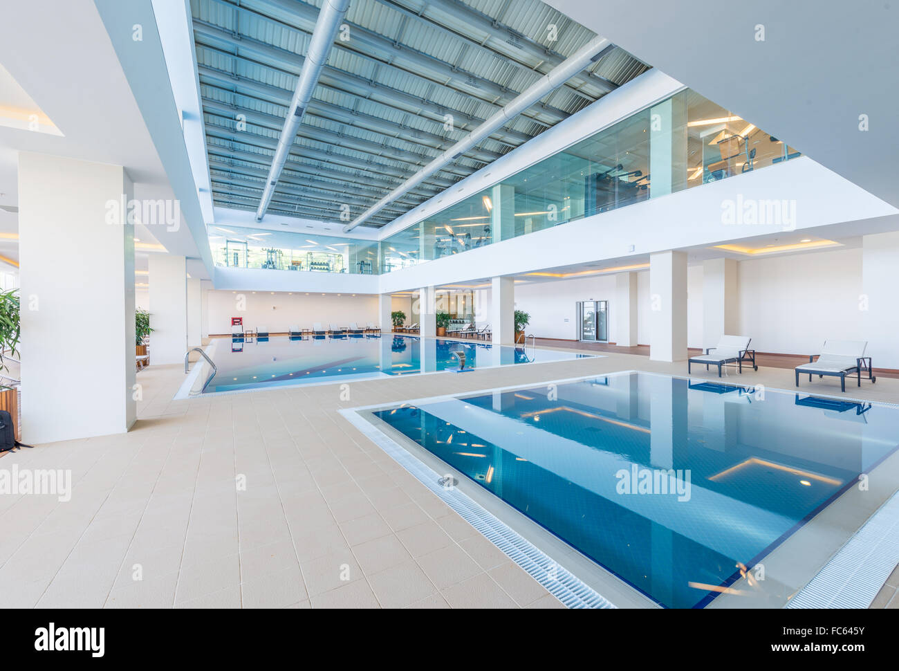 Indoor swimming pool in healthy concept Stock Photo - Alamy