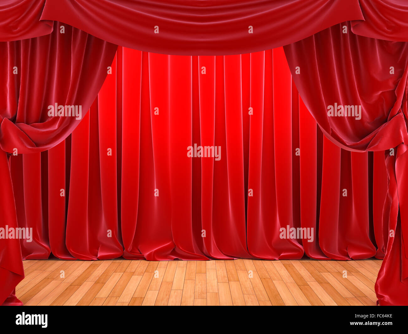 red velvet curtain opening the scene Stock Photo - Alamy