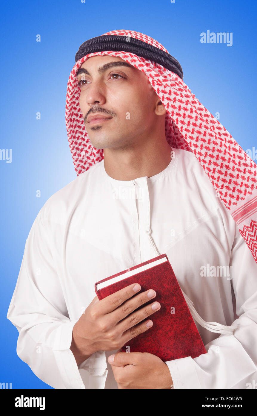 Arab man praying on white Stock Photo - Alamy