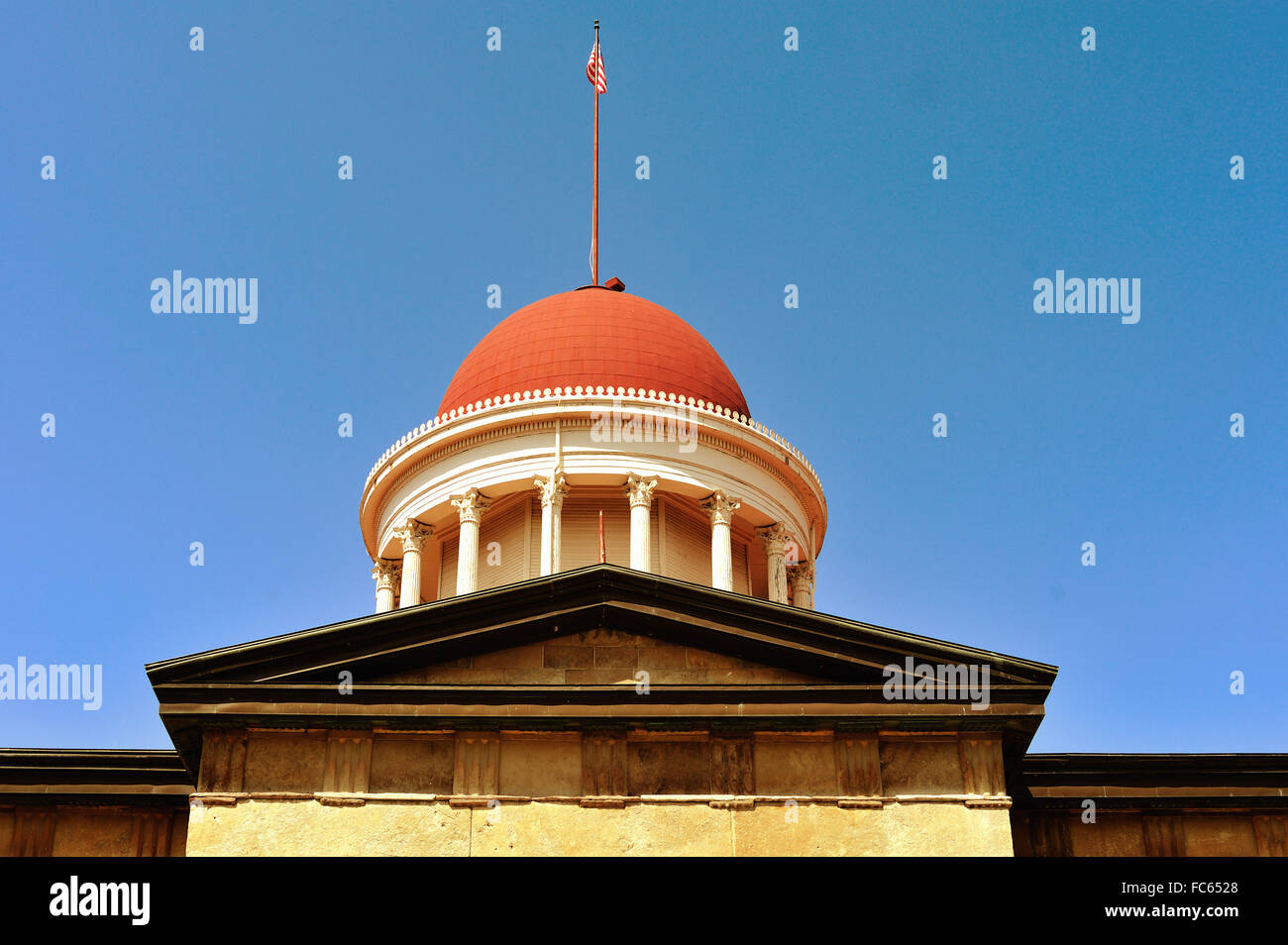 The Old State Capitol Building dome in Springfield, Illinois. It was ...