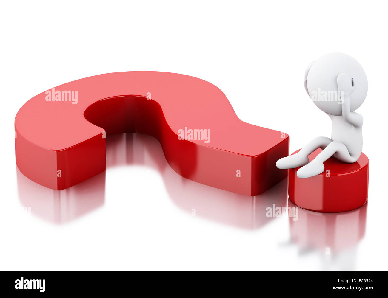 3d small person question mark hi-res stock photography and images - Alamy