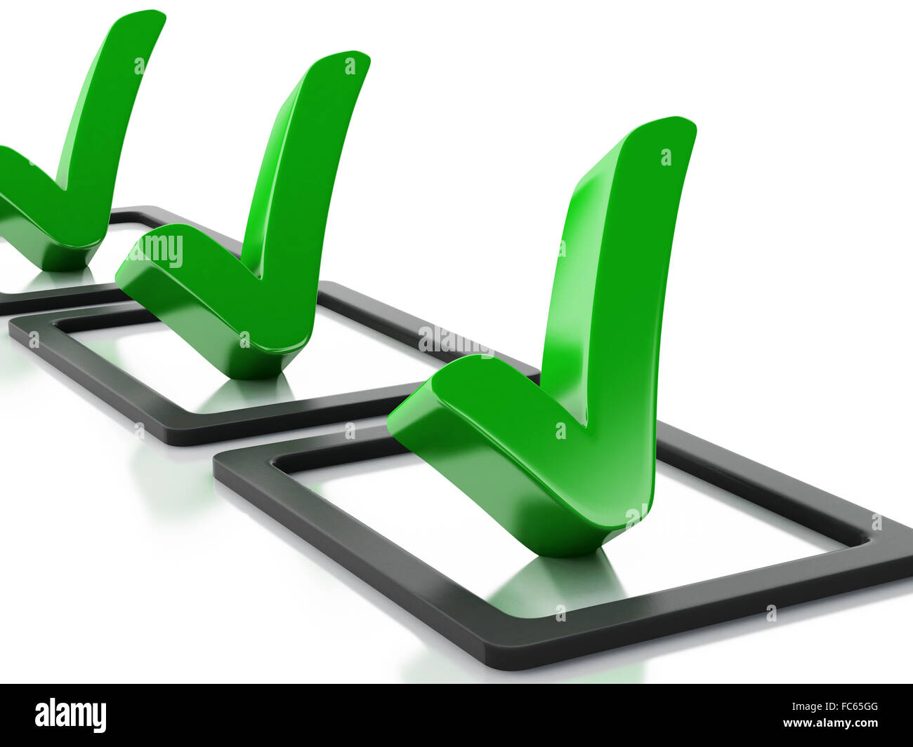 3d checklist with green check mark Stock Photo - Alamy