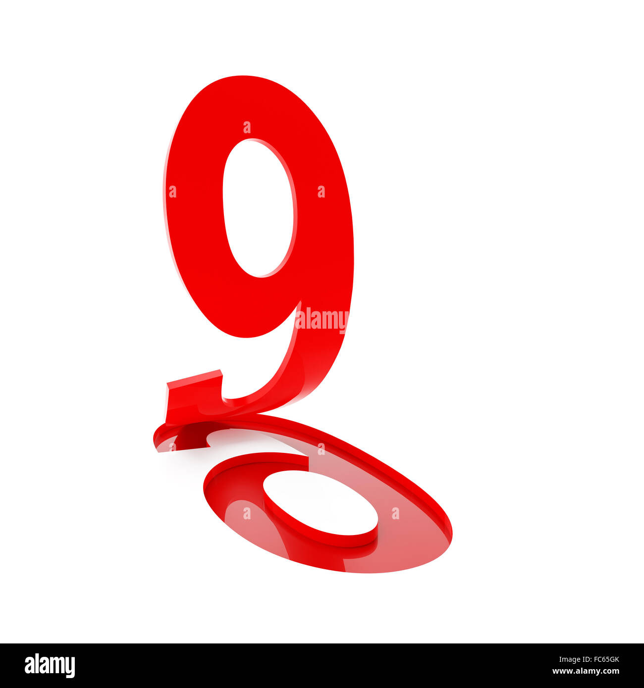 Number nine, 3d render Stock Photo - Alamy